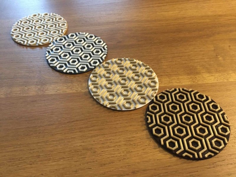 Art Deco Coaster Set 3D Printer Model Download Free STL File - 3axis.co