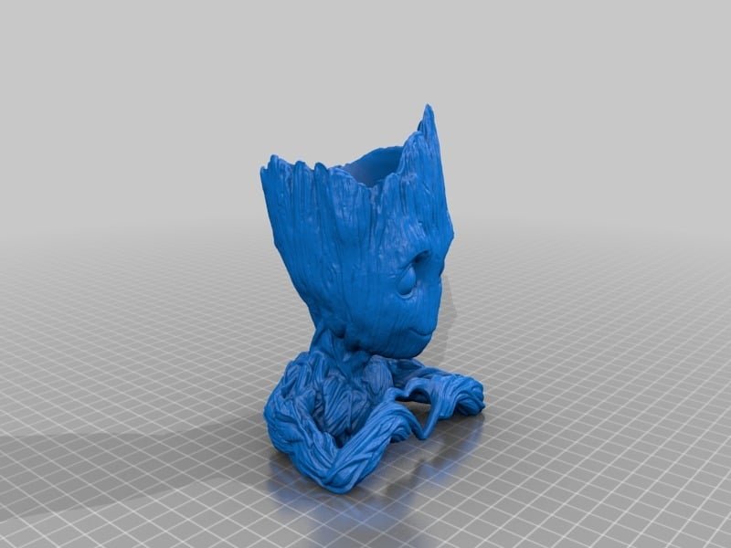 Baby Groot Heart Planter 3D Printer Model Download Free STL File - 3axis.co