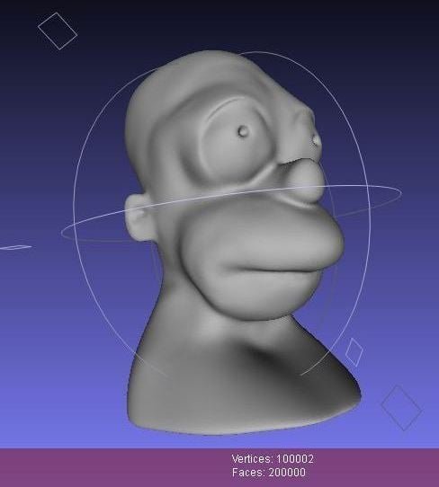 Homer Simpson Remeshed (much Smaller) 3D Printer Model Download Free ...