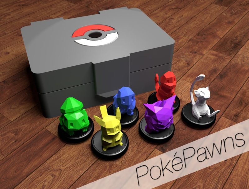 PokéPawns: Generic-use Pokemon Game Pieces 3D Printer Model Download ...