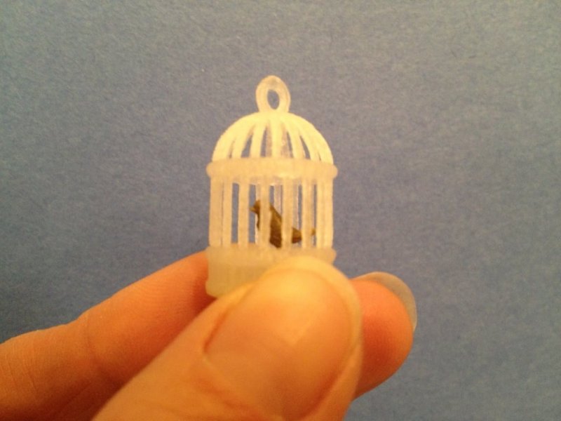 Bird In Cage Pendant 3D Printer Model Download Free STL File - 3axis.co