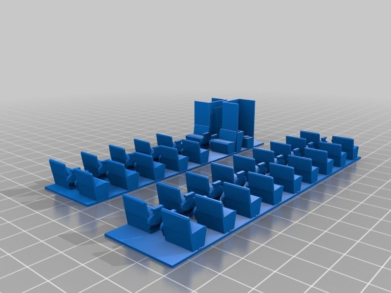 Interior For Athearn Heavyweight Pullman HO Scale 3D Printer Model Download Free STL File - 3axis.co