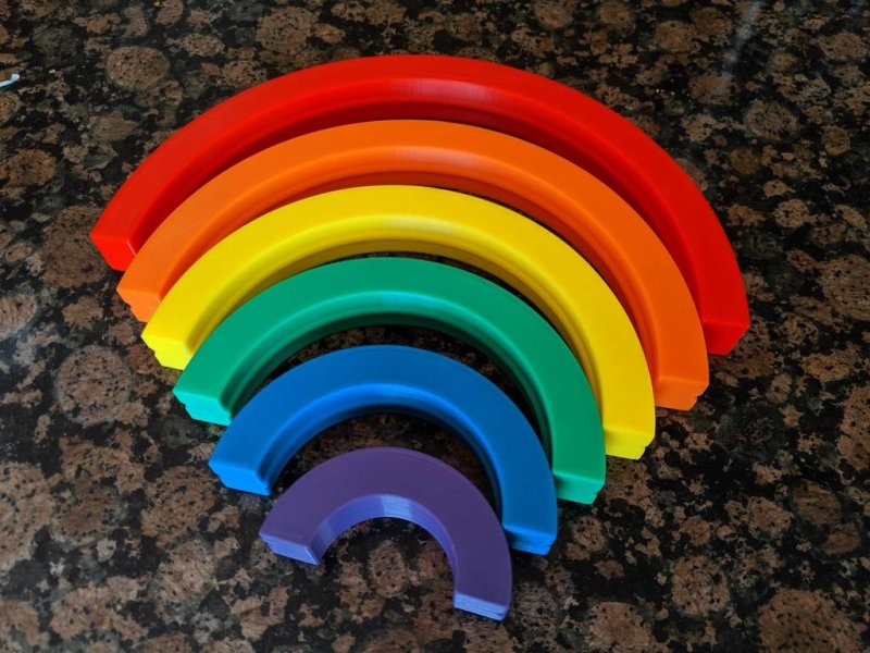 Stackable Rainbow Blocks 3D Printer Model Download Free STL File - 3axis.co