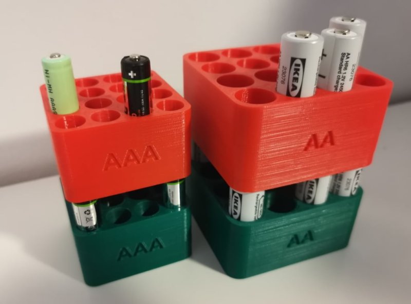 Stackable Battery Holder 3D Printer Model Download Free STL File - 3axis.co