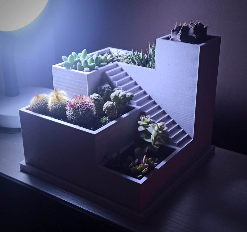 Stairway Succulent Planter 3D Printer Model Download Free STL File ...