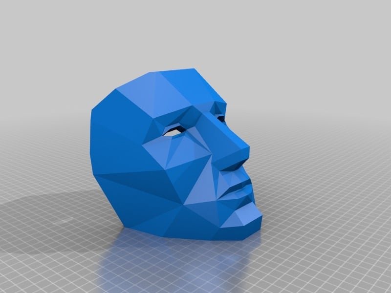 Low Polygon Mask – Replicator Printable 3D Printer Model Download Free ...