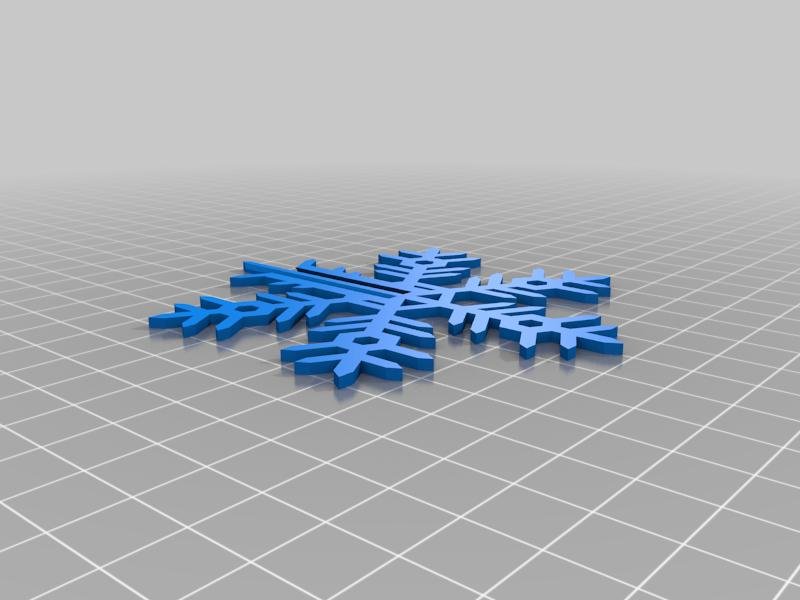 3D Snowflake Ornament In Three Pieces 3D Printer Model Download Free ...
