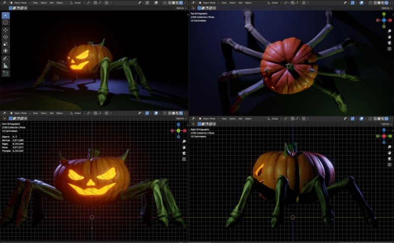 Spider Pumpkin 3D Printer Model Download Free STL File - 3axis.co