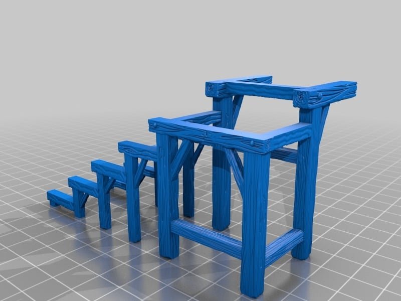 Wood Outside Staircase 3D Printer Model Download Free STL File - 3axis.co
