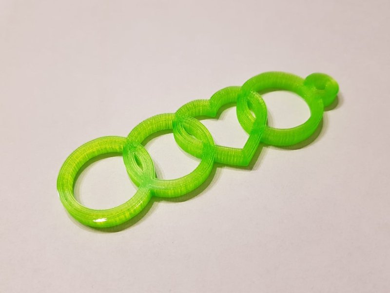 Audi Heart Keychain V2 3D Printer Model Download Free STL File - 3axis.co