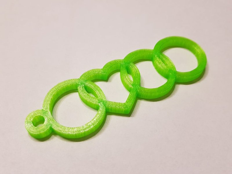 Audi Heart Keychain V2 3D Printer Model Download Free STL File - 3axis.co