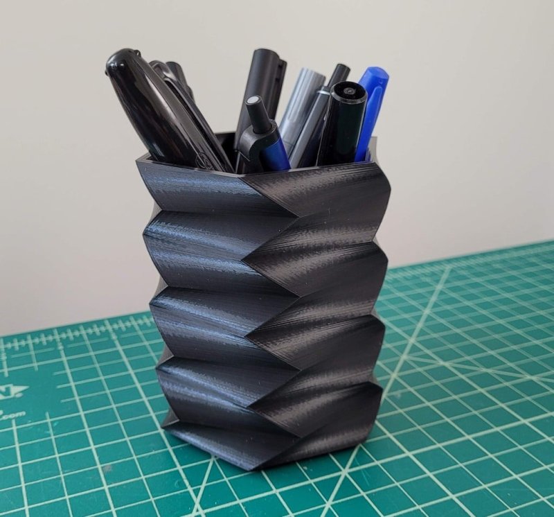 Twisty Pen Pot 3D Printer Model Download Free STL File - 3axis.co