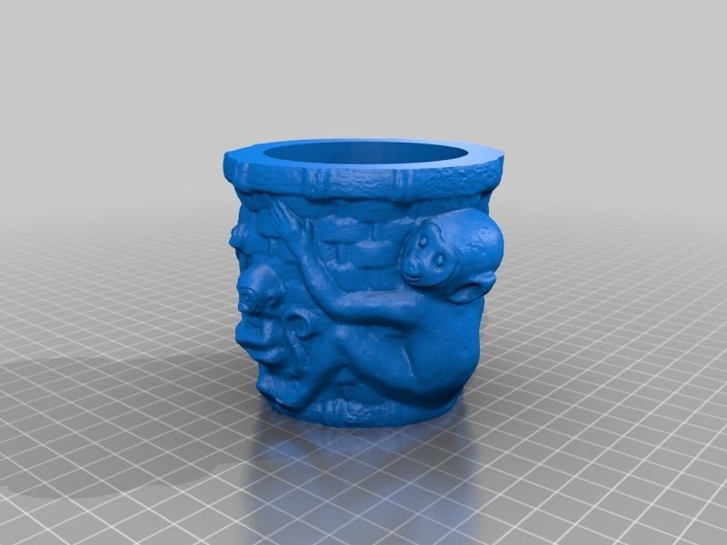 Monkey Container 3D Printer Model Download Free STL File - 3axis.co