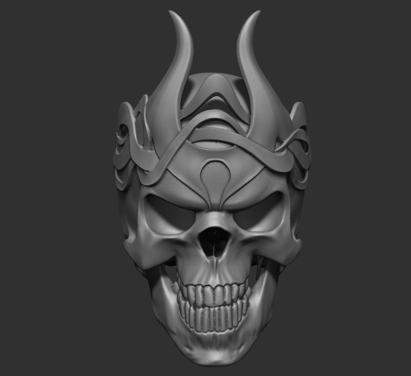 King Skull 3D Printer Model Download Free STL File - 3axis.co