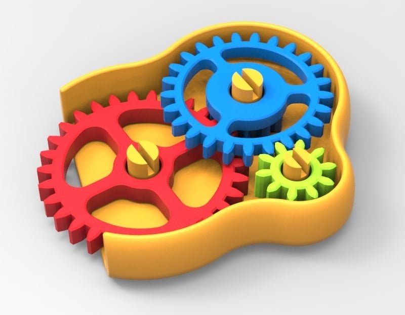 Gear Trio Version 3 3D Printer Model Download Free STL File - 3axis.co