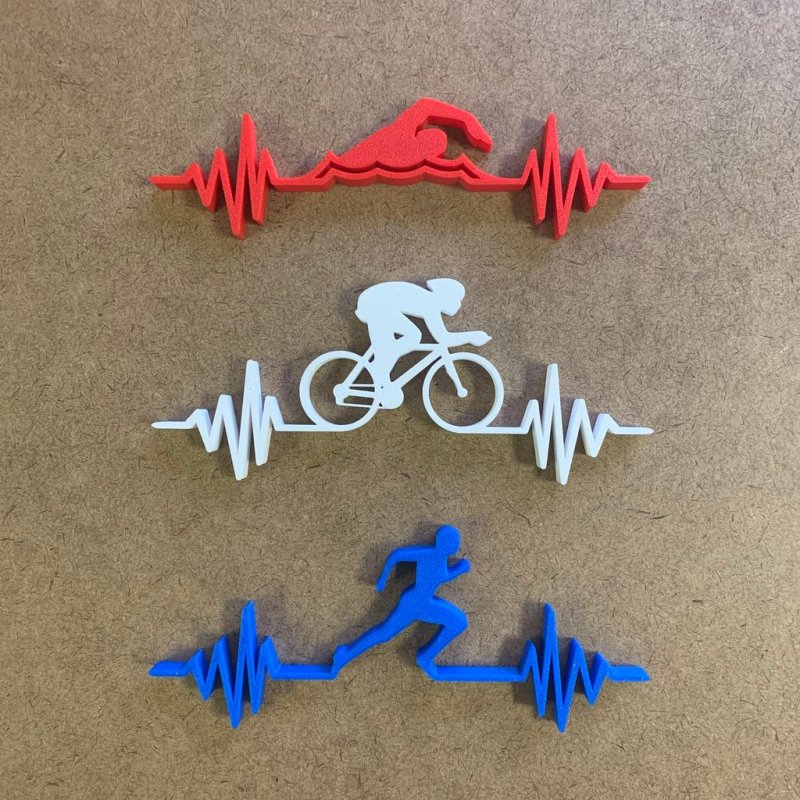 Swim Bike Run Heartbeat 3D Printer Model Download Free STL File - 3axis.co