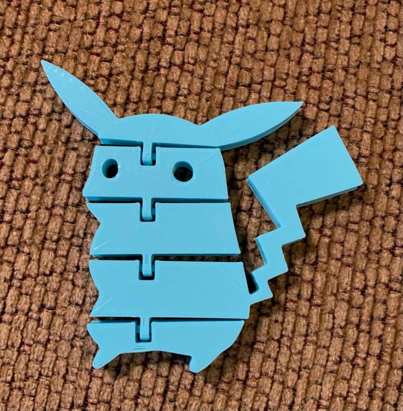 Pokemon Pikachu Flexi Model 3D Printer Model Download Free STL File ...