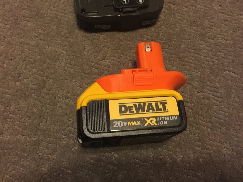 Dewalt Lithium 20VMax To RYOBI One+ 18 Volt Adapter 3D Printer Model ...