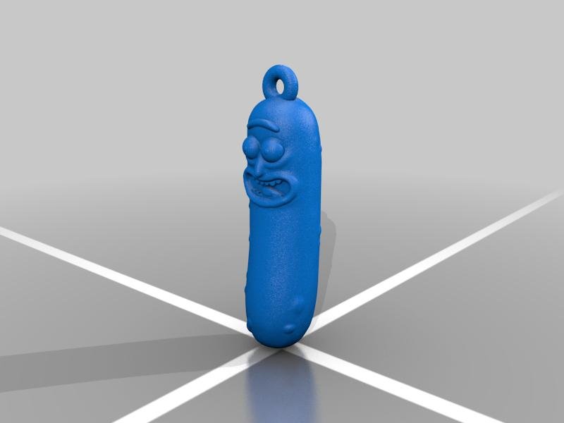KeyChain Pickle Rick 3D Printer Model Download Free STL File - 3axis.co