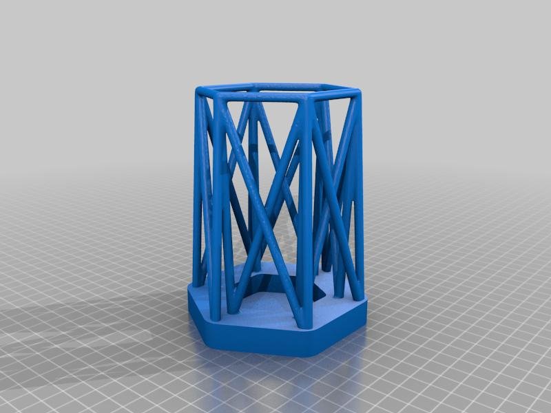Hexagonal Wireframe Pen/Pencil Cup 3D Printer Model Download Free STL ...