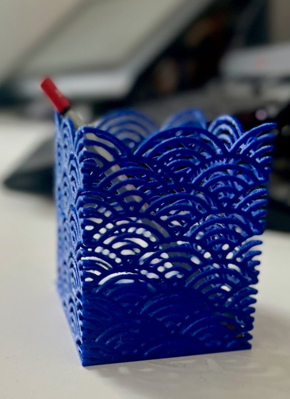 Pen Holder – Japanese Wave Pattern 3D Printer Model Download Free STL ...