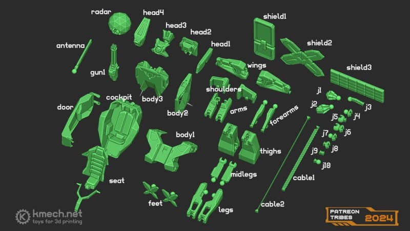 Mech Modular Action Figure 3D Printer Model Download Free STL File ...