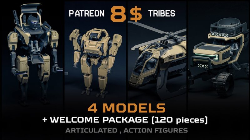 Mech Modular Action Figure 3D Printer Model Download Free STL File ...