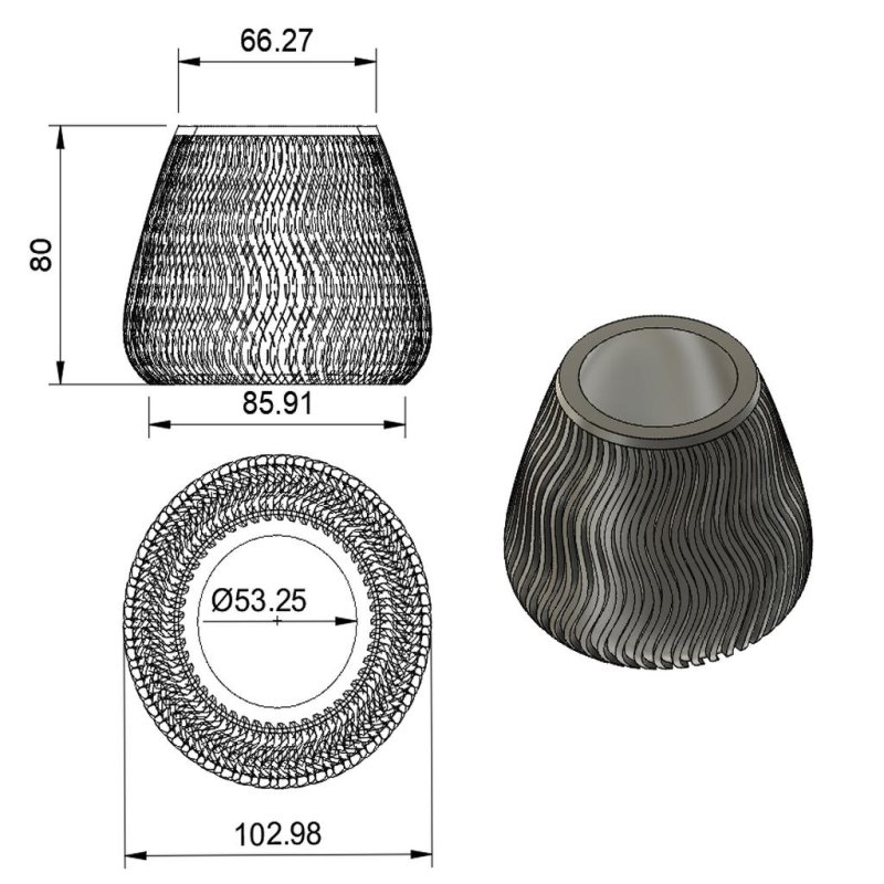Wavy Plant Pot 3D Printer Model Download Free STL File - 3axis.co